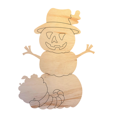 Wood Thanksgiving Jack O Man Shape, Stacked Pumpkin - Awesome Life Craft