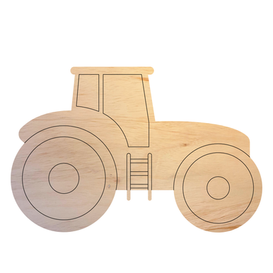 Tractor Wood Shape, Unfinished Tractor Farm Cutout - Awesome Life Craft