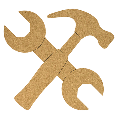 Crossed Hammers Cork Board Shape, Hammers Cutout - Awesome Life Craft