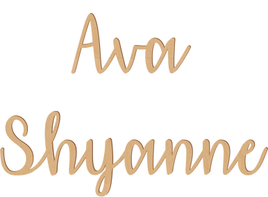 Connected Letters Script Font 7 Unfinished Wood MDF