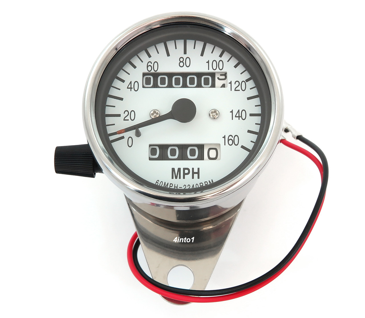 Mini Speedometer w/ Indicator Lights & Trip Meter - 2240:60 - Black - MPH