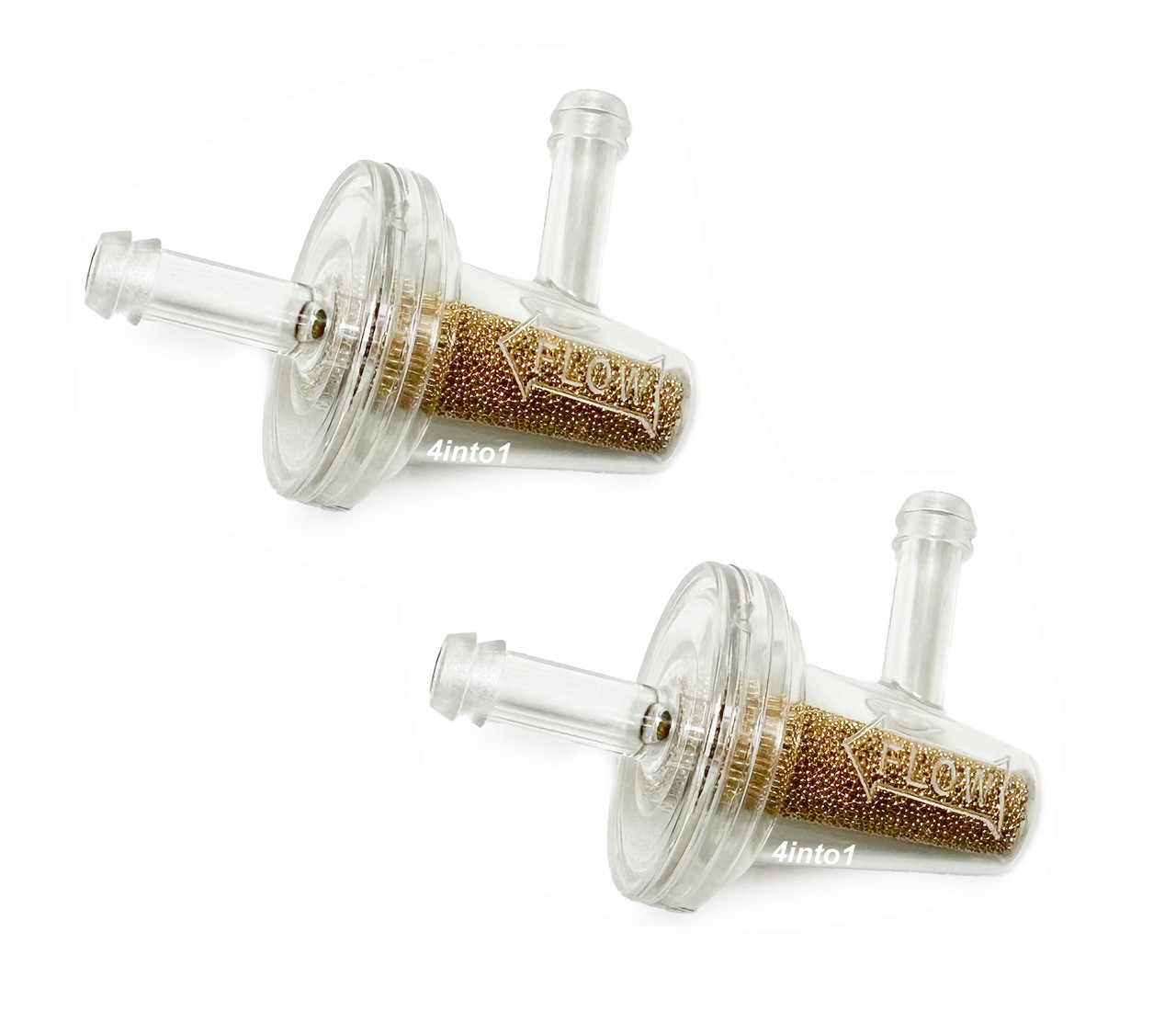 Set of 2 Clear 90 Degree Fuel Filters - 1/4"