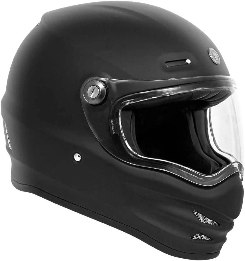 Torc T9 Retro Full Face Motorcycle Helmet - Flat Black - Medium (CLOSEOUT)