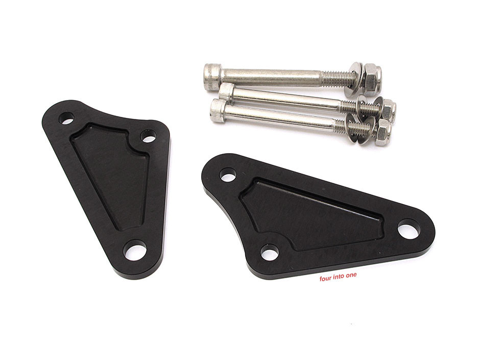 TTR400 Aluminum Anodized Front Motor Mount Set - CB350F CB400F - Black
