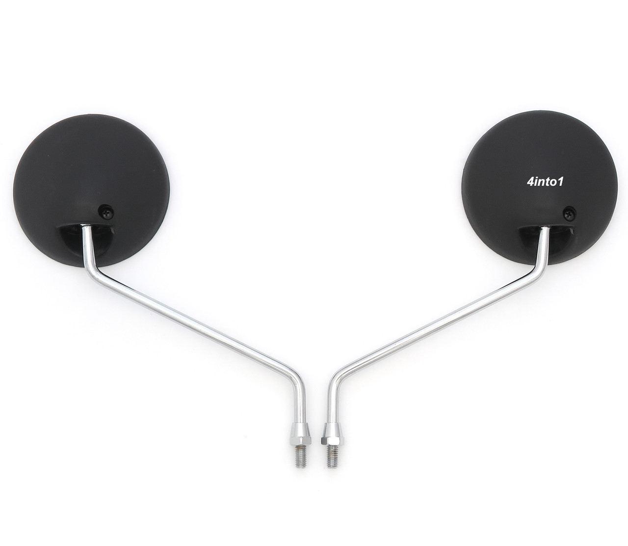 Round Black and Chrome Mirror Set - 8mm