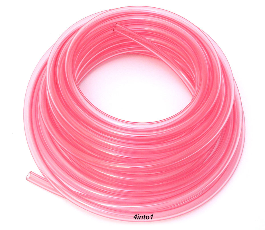 Helix Clear Pink / Red 1/4" Polyurethane Fuel Line - 5 Feet