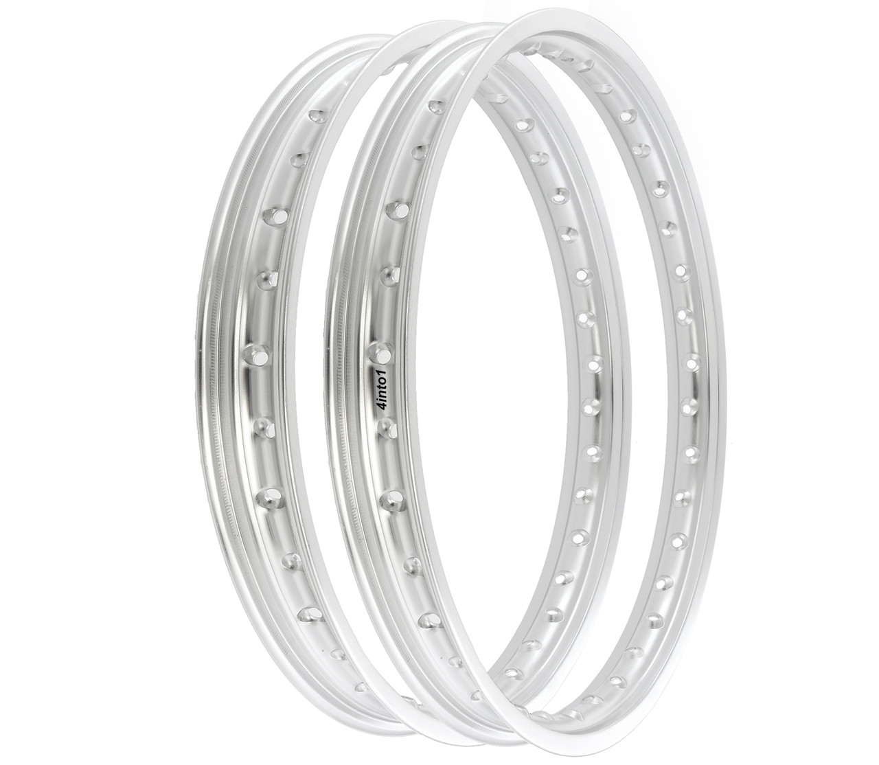 Rising Sun Silver Aluminum Rim Set - Honda CB350K Super Sport - 1968-1973
