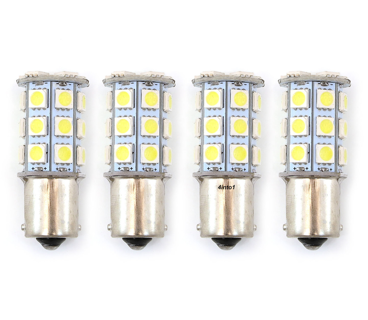 Set of 4 - LED Bulbs - 27 SMD - 1156 - Yellow