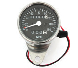 Mini Speedometer w/ Indicator Lights & Trip Meter - 2240:60 - Black - MPH