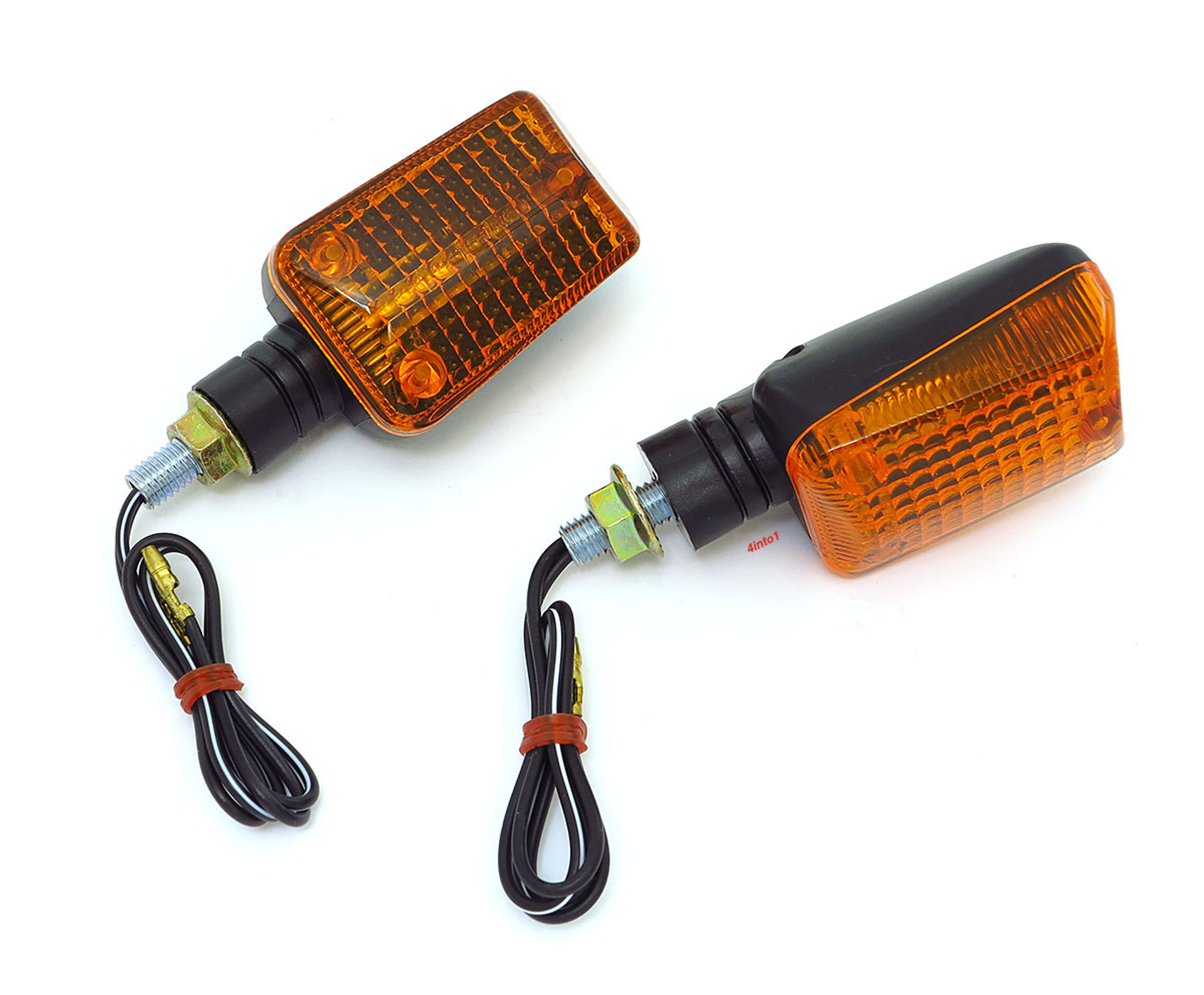 Black Aluminum Turn Signals - Amber Lens - Single Filament