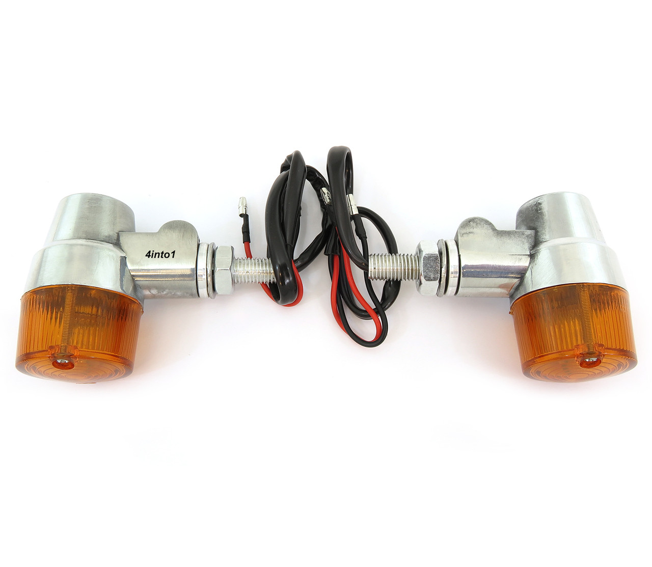 Black Aluminum Turn Signals - Amber Lens - Single Filament