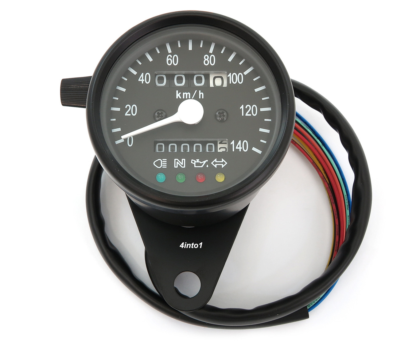 Mini Speedometer w/ Indicator Lights & Trip Meter - 2240:60 - Black - MPH