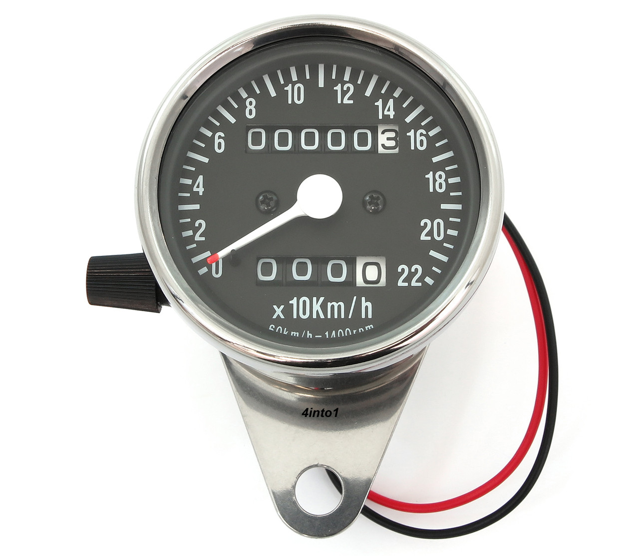 Mini Speedometer w/ Indicator Lights & Trip Meter - 2240:60 - Black - MPH