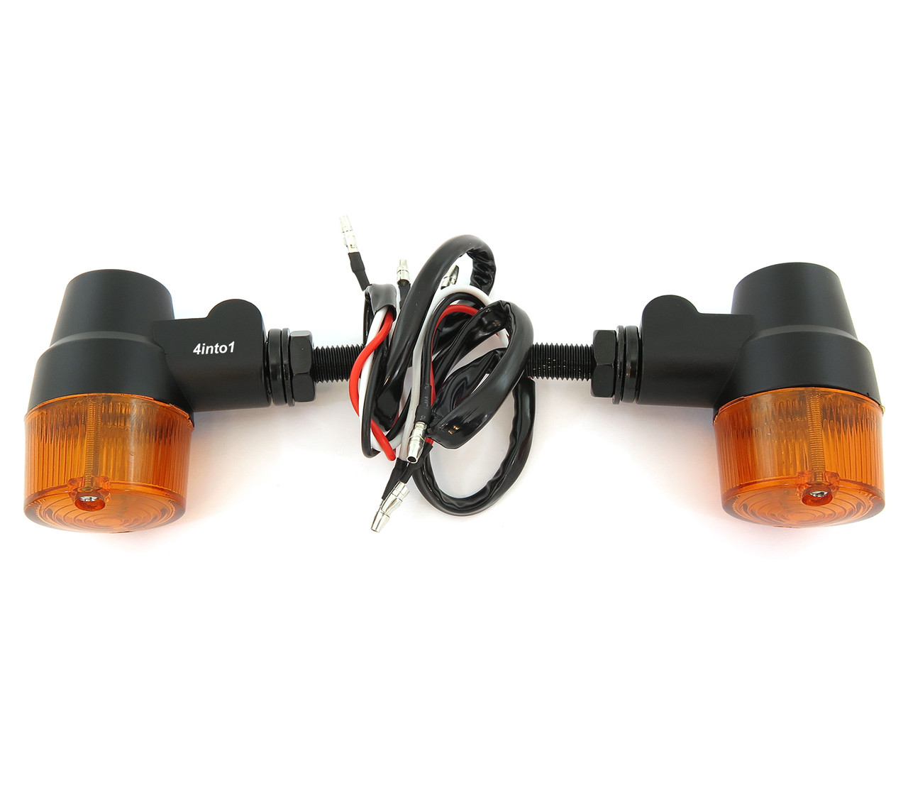 Black Aluminum Turn Signals - Amber Lens - Single Filament