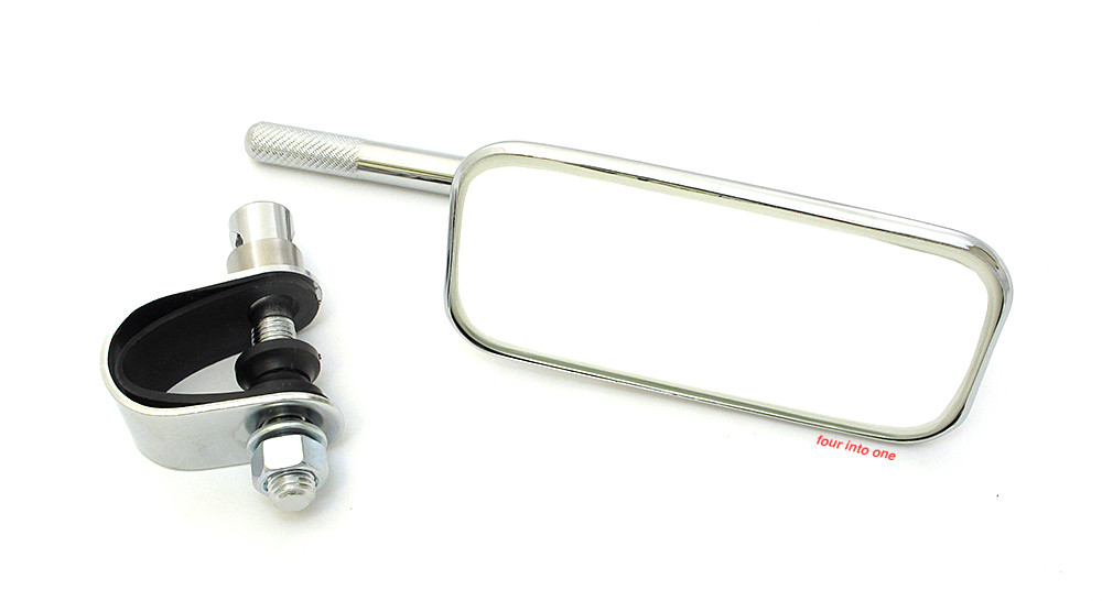 4" Chrome Clamp-On Mirror - Short Stem