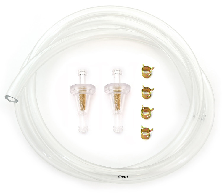 SP1 1/4" 6mm Clear Fuel Line Kit w/ 2 Clear Fuel Filter & Clips