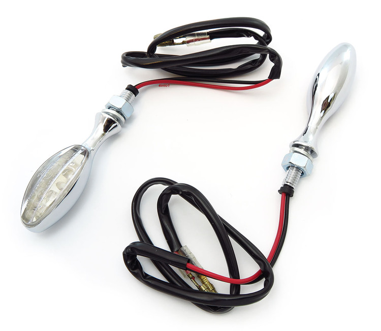 BikeMaster Torpedo LED Turn Signals - Chrome