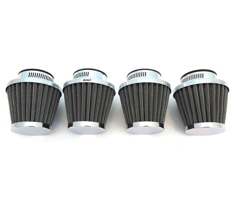 Set of 4 Large Chrome Pod Filters - 39mm - Honda CB750