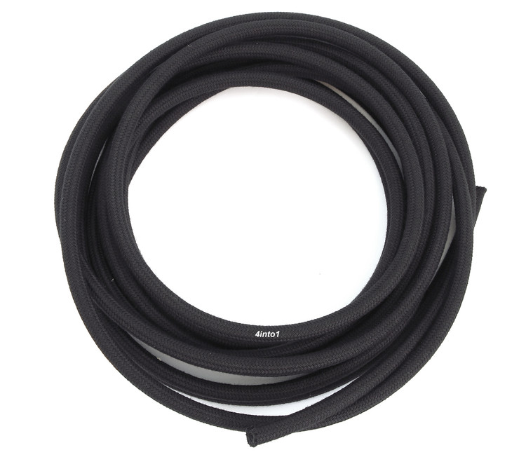 Black Cloth Wrapped 1/4" Fuel Line - 5' Feet