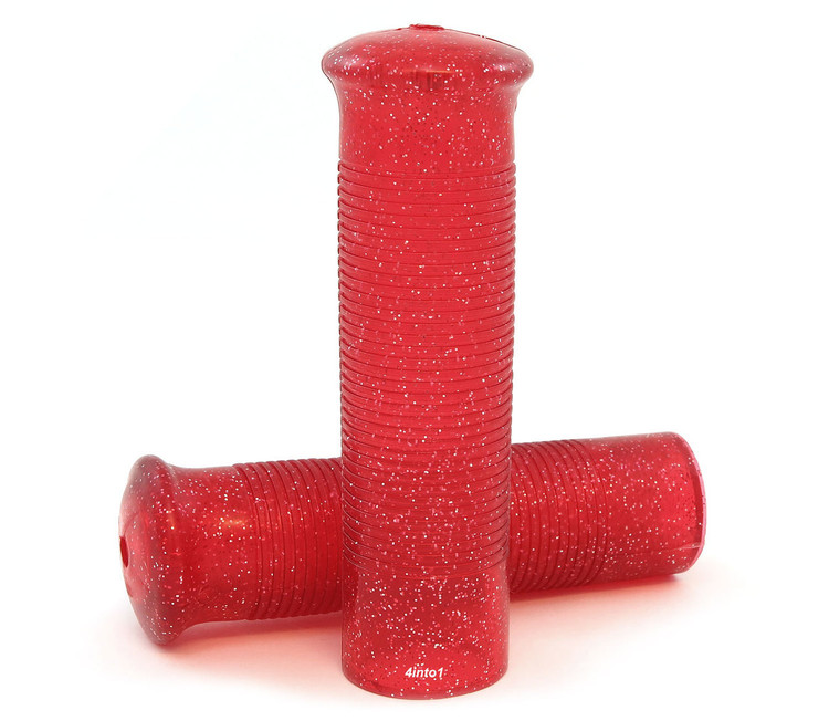 Jackhammer Metal Flake Motorcycle Grips - Red - 1"