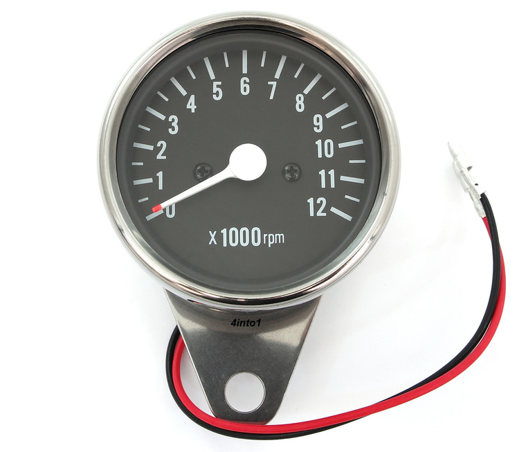 Mini Tachometer - Chrome & Black - 1:7