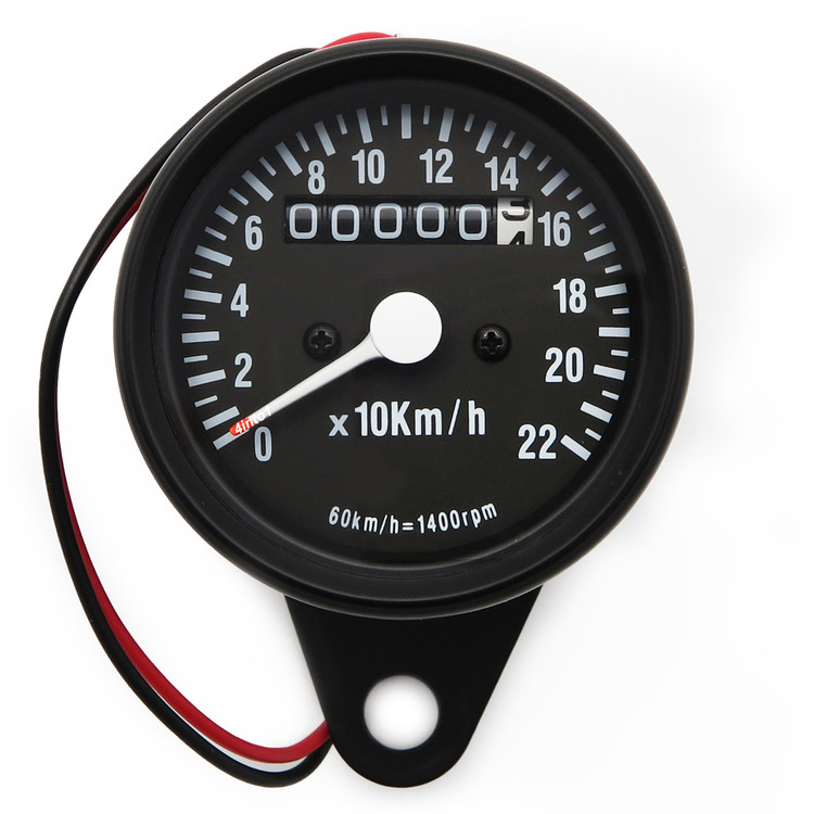 Mini Speedometer - 1400:60 - Black - KMH (Close Out)