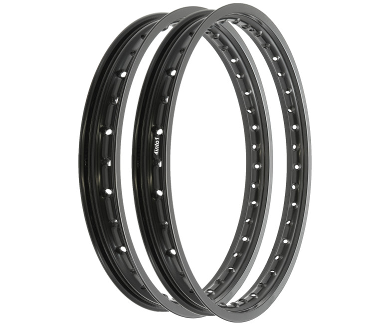 Rising Sun Black Aluminum Rim Set - Honda C70K Honda 70 - 1970-1973