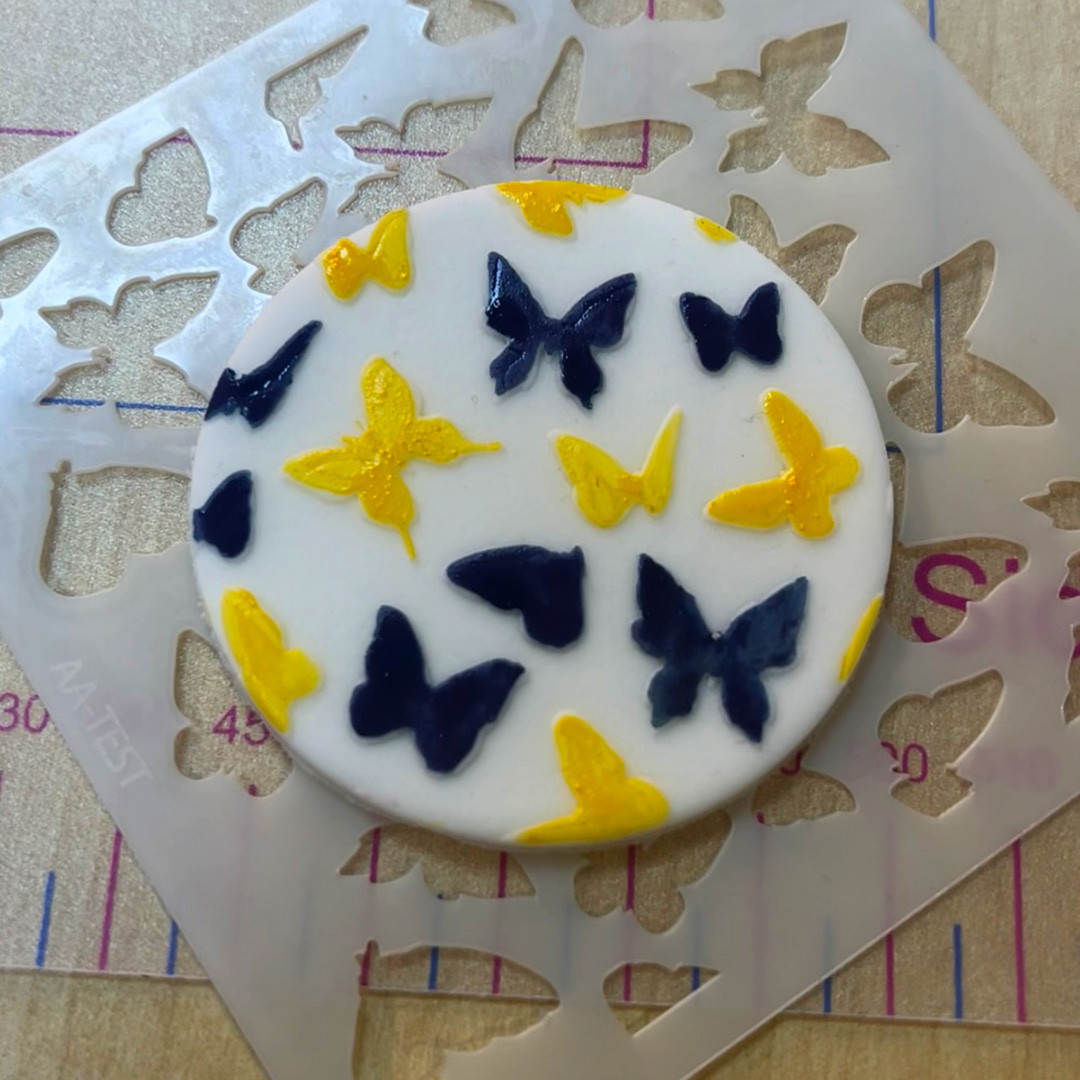 Flutter Butterflies Cupcake & Cookie Stencil