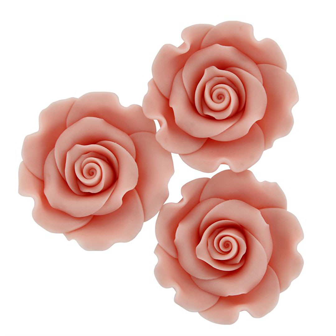 Extra Large Soft Sugar Roses - Light Pink 63mm - Box of 8 - No E171