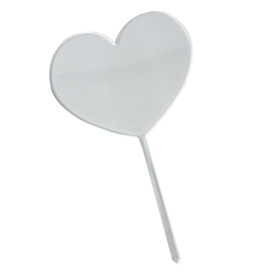 Acrylic Cake Topper - Heart Transparent Blank