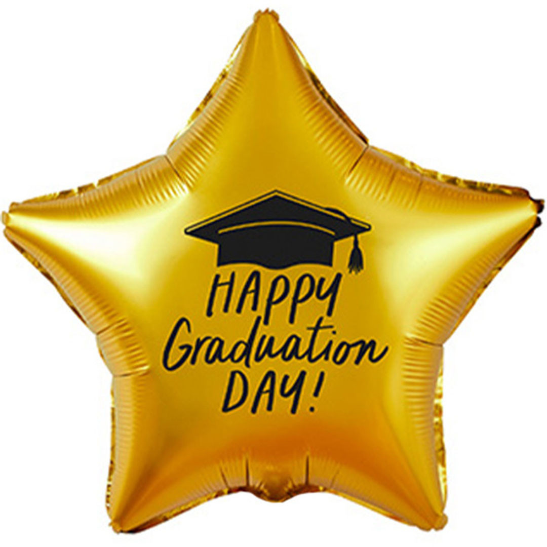 Happy Graduation Gold Star Balloon - 18" Foil