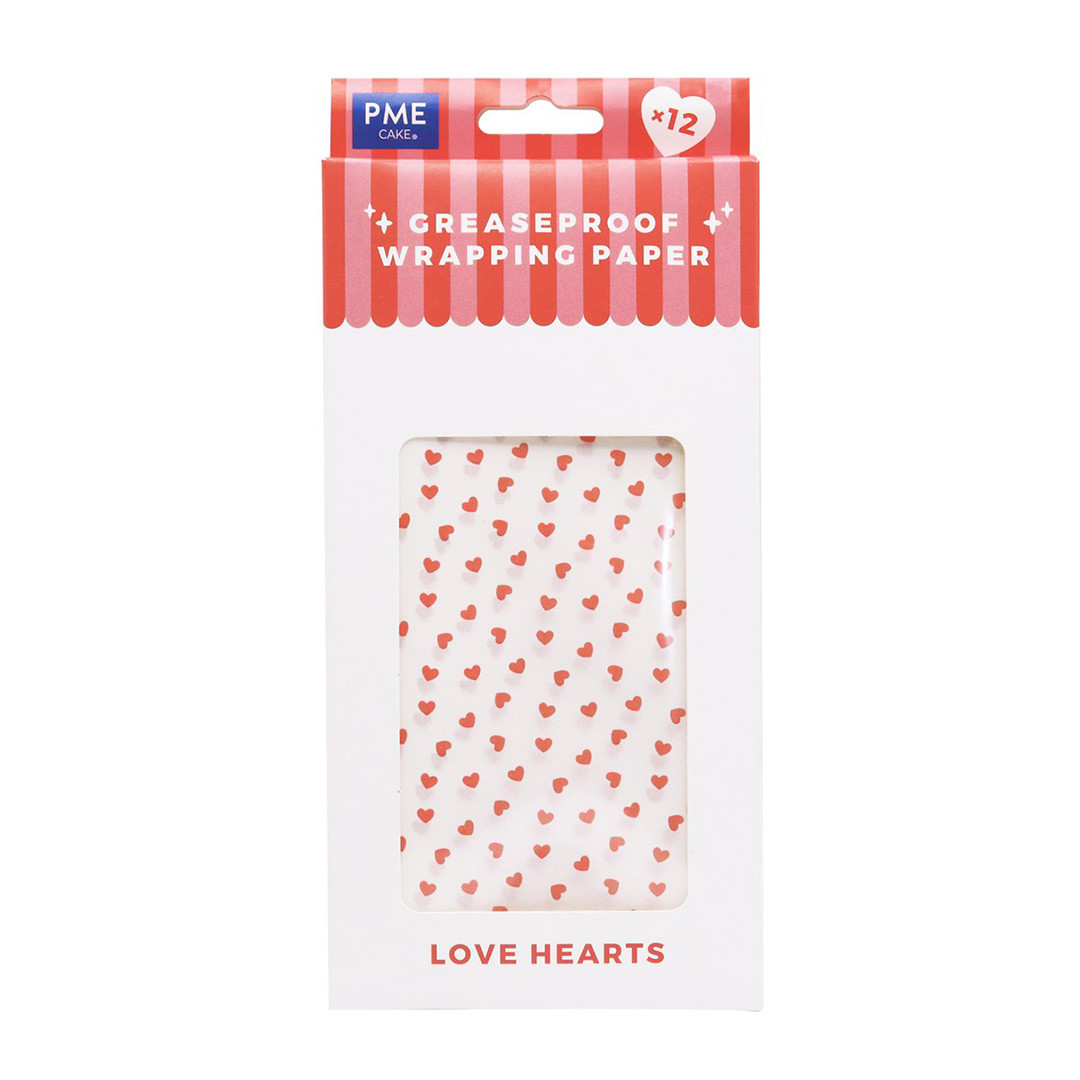 PME Valentines Love Hearts Parchment Paper - 12 Sheets