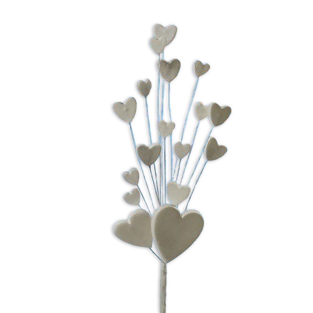 Heart Spray - Small Silver