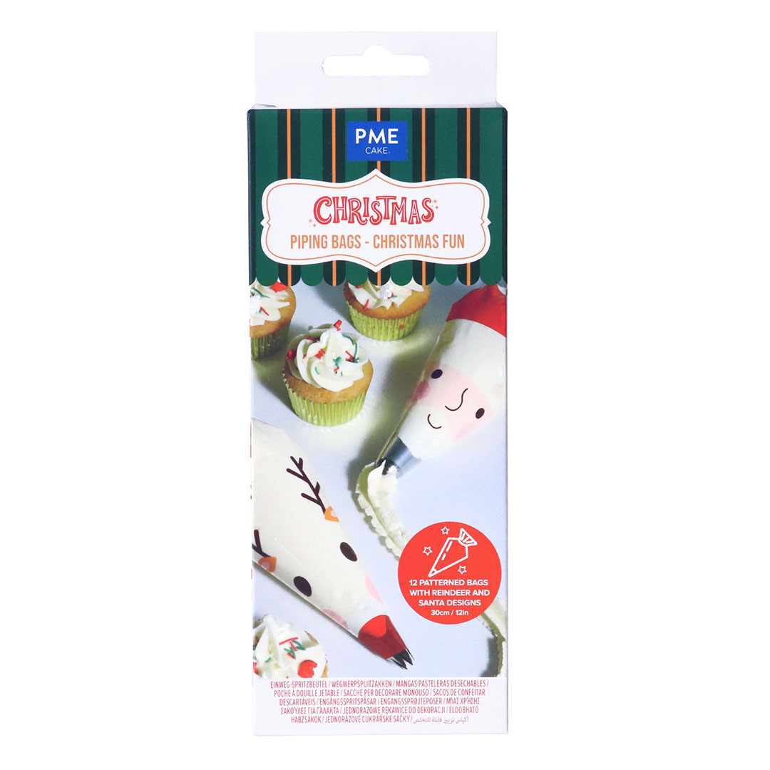 Christmas Fun Disposable Piping Bags - Pack of 12