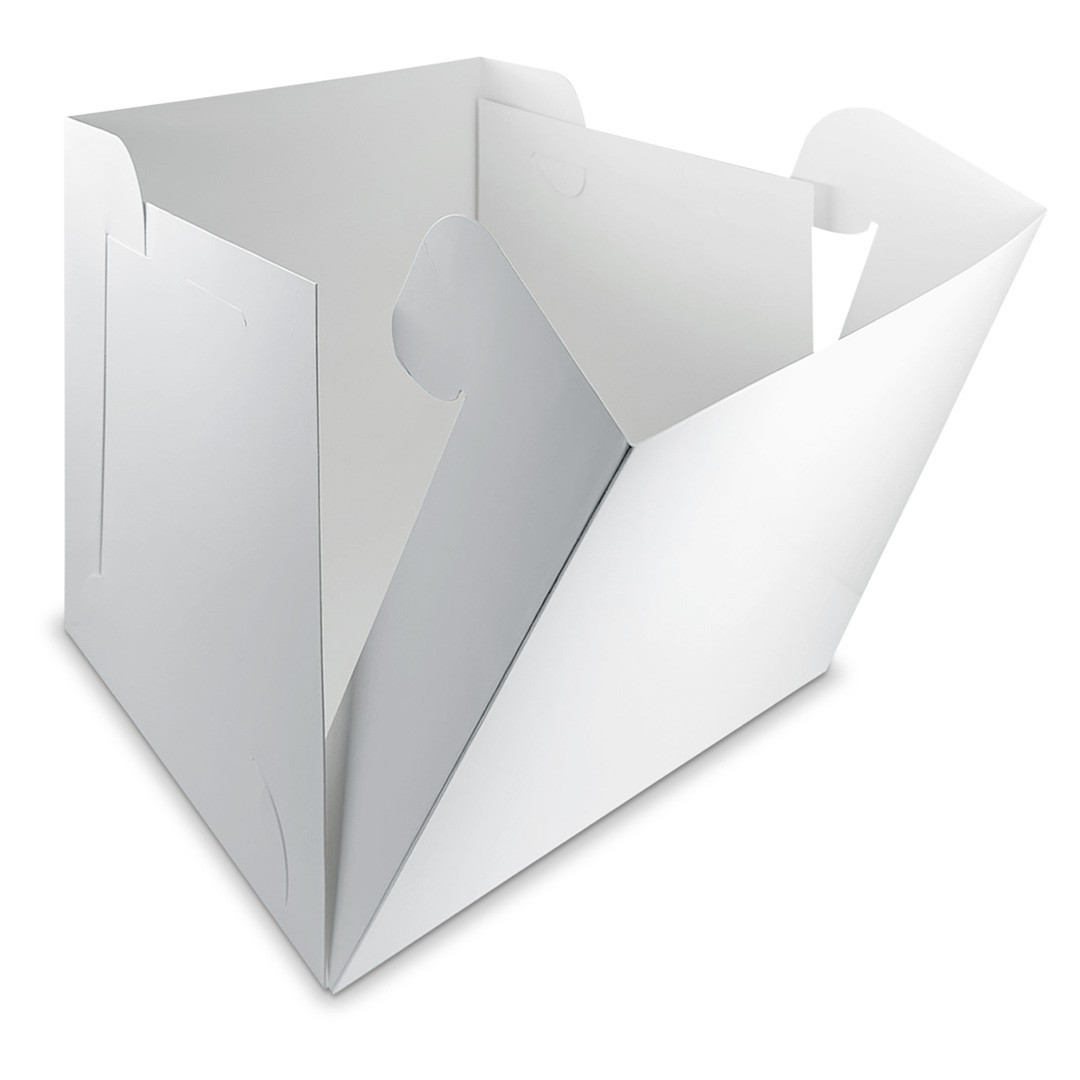 Tall White Cake Box with Window - 16x16x12"