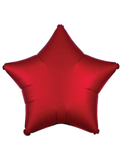 Satin Luxe Sangria Red Star Balloon