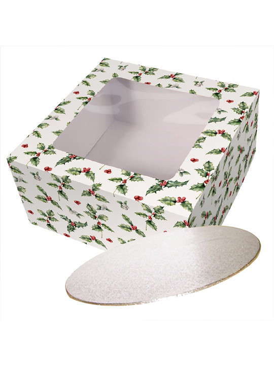 Christmas Holly Box and Cake Card Combo
