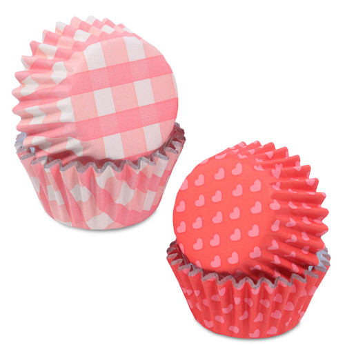 Valentines Mini Foil Cupcake Cases - Pack of 60