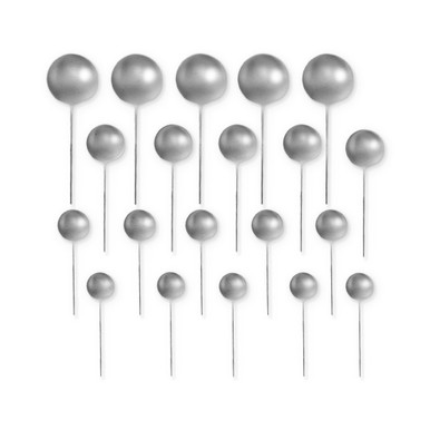 Silver Cake Balls Spheres - Pack of 20
