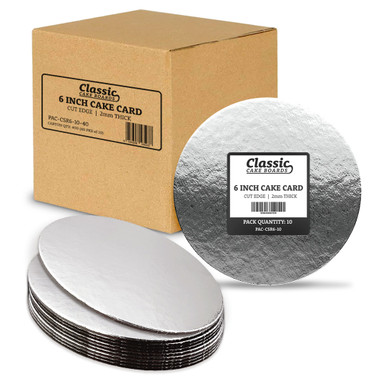 6" Round Single Thick Cut Edge Cake Card - Box of 100