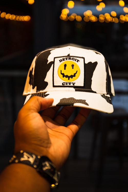 Detroit City Drippy Smiley - Cow/Aurora (Dad Hat) - David Vintage