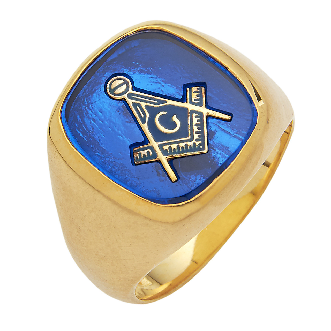 Large Faced Masonic Blue Lodge Ring With Choice of Stone Colours Style ...