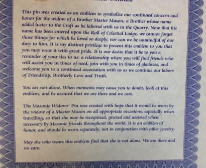 Widows Broken Colunm Pin