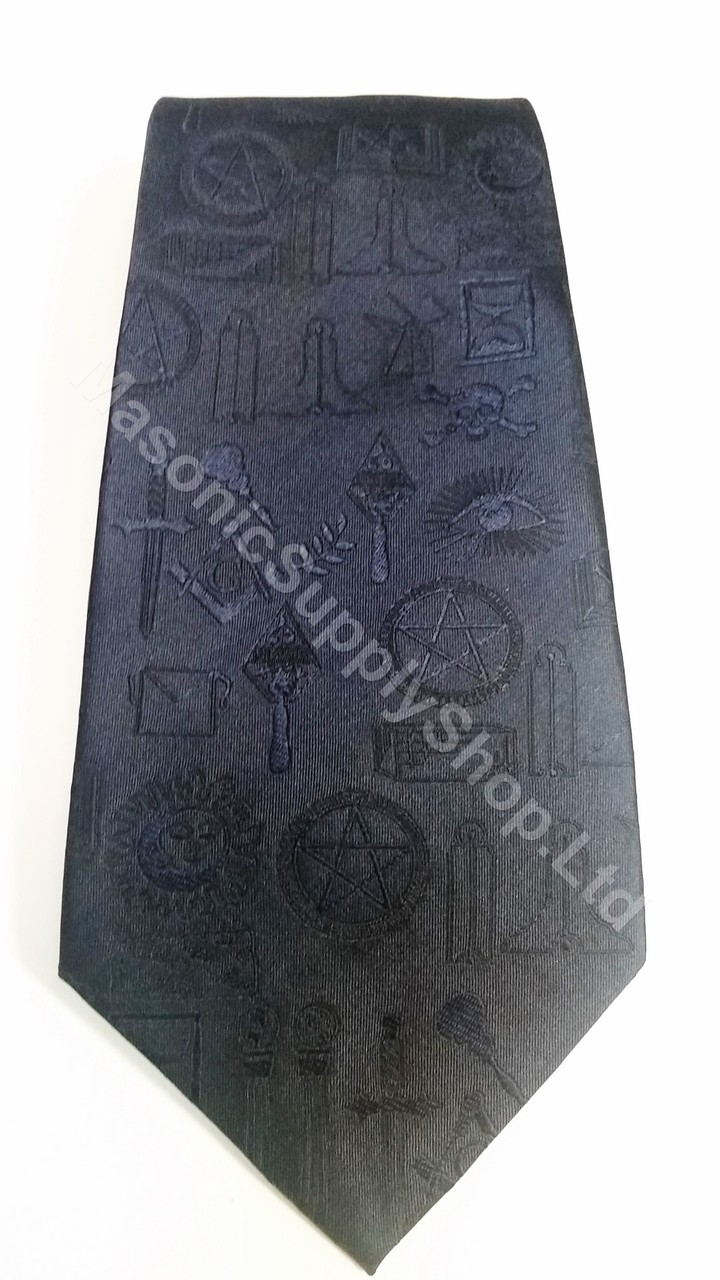 Masonic Black Symbolic Tie