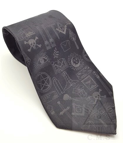 Masonic Black Symbolic Tie