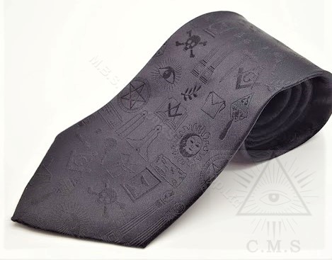 Masonic Black Symbolic Tie