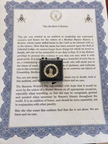 Widows Broken Colunm Pin