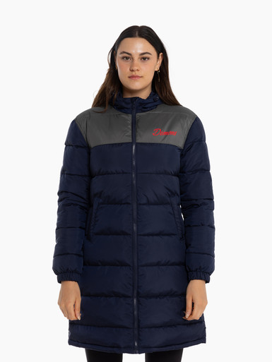 Melbourne Demons Womens Longline Puffer Jacket - Melbourne Football Club