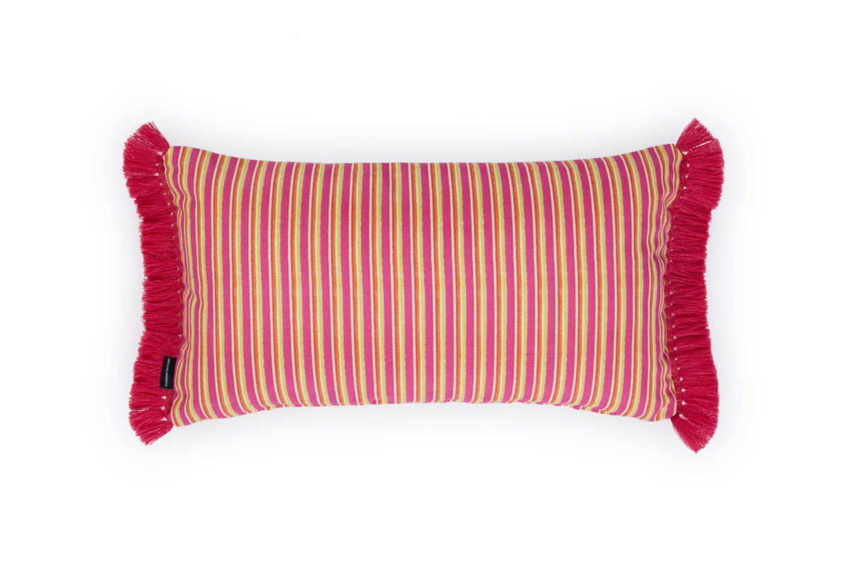 Bookend Stripe Outdoor Cushion Rosa | Christopher Farr Cloth