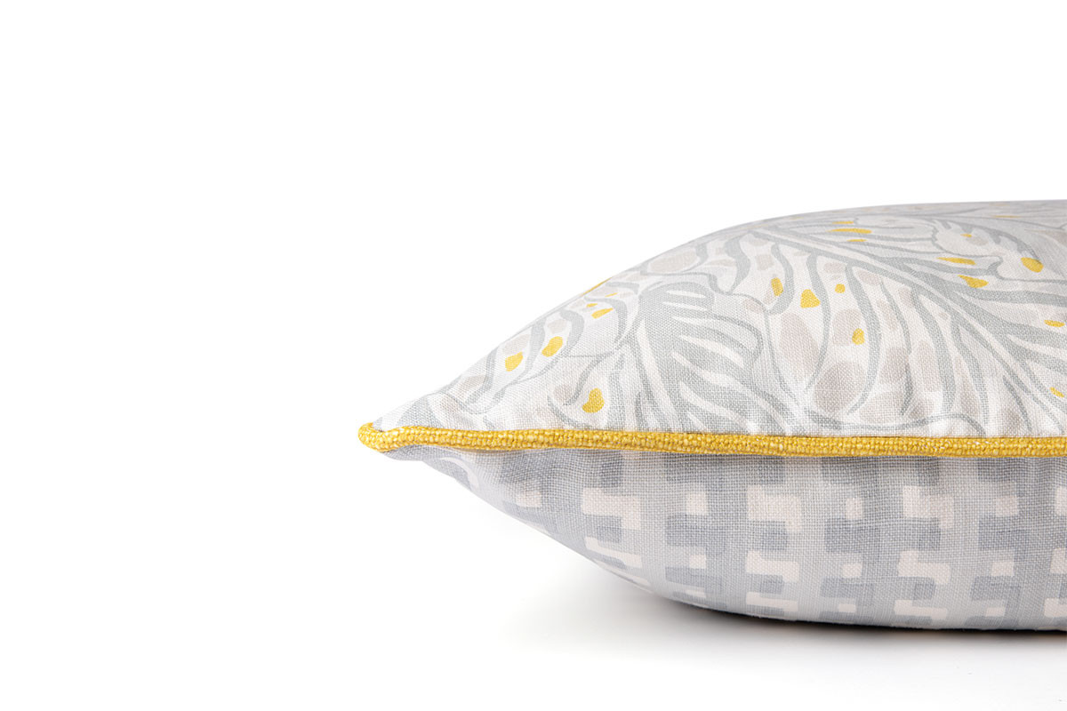 Mille Feuilles Cushion by ClothShop – Pale Blue Botanical Print